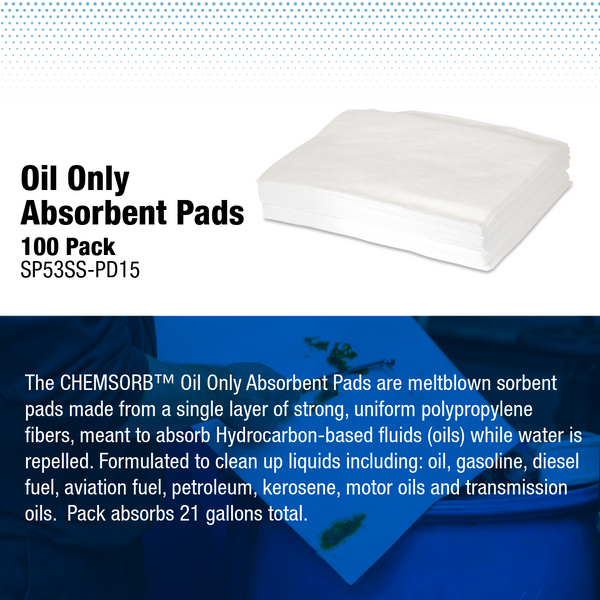 Slick Stopper Oil Only Absorbent Pads – CHEMSORB™