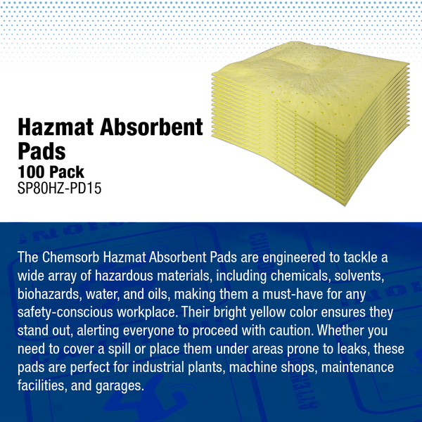 Hazmat Absorbent Pads – CHEMSORB™